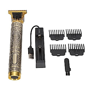 Hair Clippers for Men, Hair Trimmer T Blade Trimmer Zero Gapped Trimmer, Cordless Rechargeable Beard Trimmer Shaver Hair Cutting Kit (Gold)