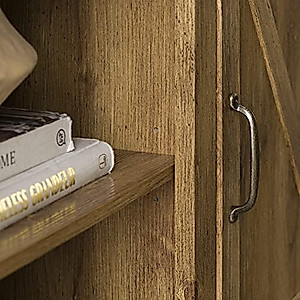 Walker Edison Georgetown Modern Farmhouse Double Barn Door TV Stand for TVs up to 65 Inches, 58 Inch, Barnwood