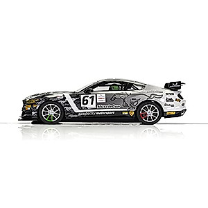 Scalextric Ford Mustang GT4 Academy Motorsport 1:32 Slot Race Car C4221, Black & Gray