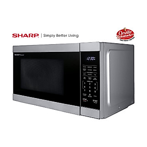 SHARP ZSMC1162HS Oven with Removable 12.4" Carousel Turntable, Orville Redenbacher's Certified, Cubic Feet, 1000 Watt Countertop Microwave, 1.1 CuFt, Stainless Steel