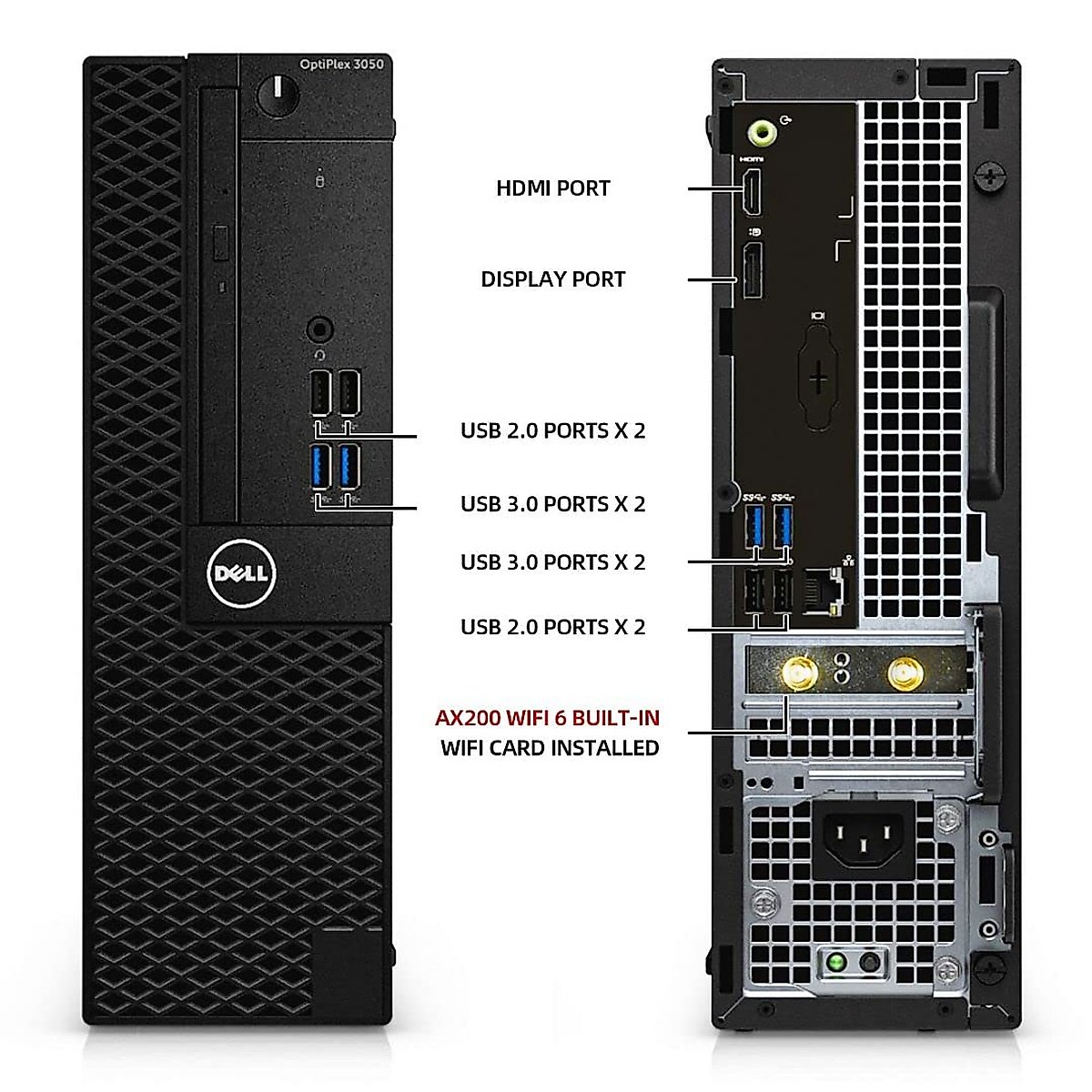 Dell OptiPlex 3050 Desktop Computers with 24" Monitor PC Bundle,Intel Core i5-7500 3.4GHz,16GB Ram New 512GB M.2 NVMe SSD, AX200 Built-in WiFi 6,Refurbished Desktop,HDMI,Windows 10 Pro (Renewed)