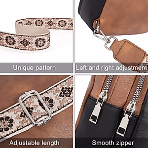 CLUCI Sling Bag for Women,Faux Leather Trendy with Guitar Strap, Crossbody Fanny Pack