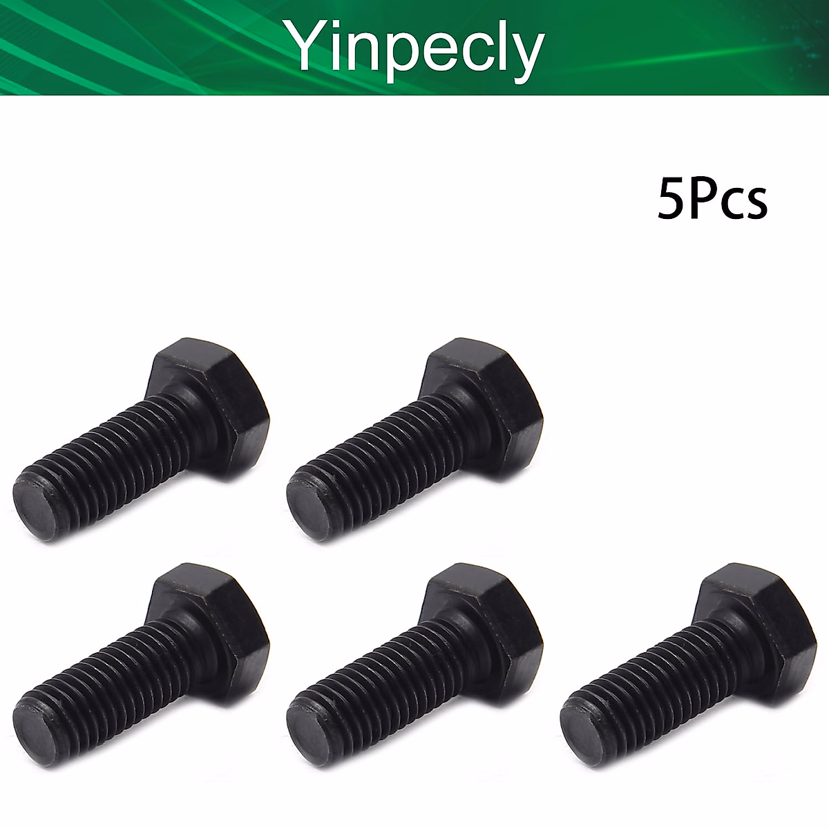 Yinpecly M12 x 30mm Carbon Steel Grade 12.9 External Hex Head Screw Bolts Metric Fully Thread Hexagon Bolts Fastener, 37.8 x 19 x 19mm (Lx W x H) for Machinery Furniture Hardware Black 5pcs