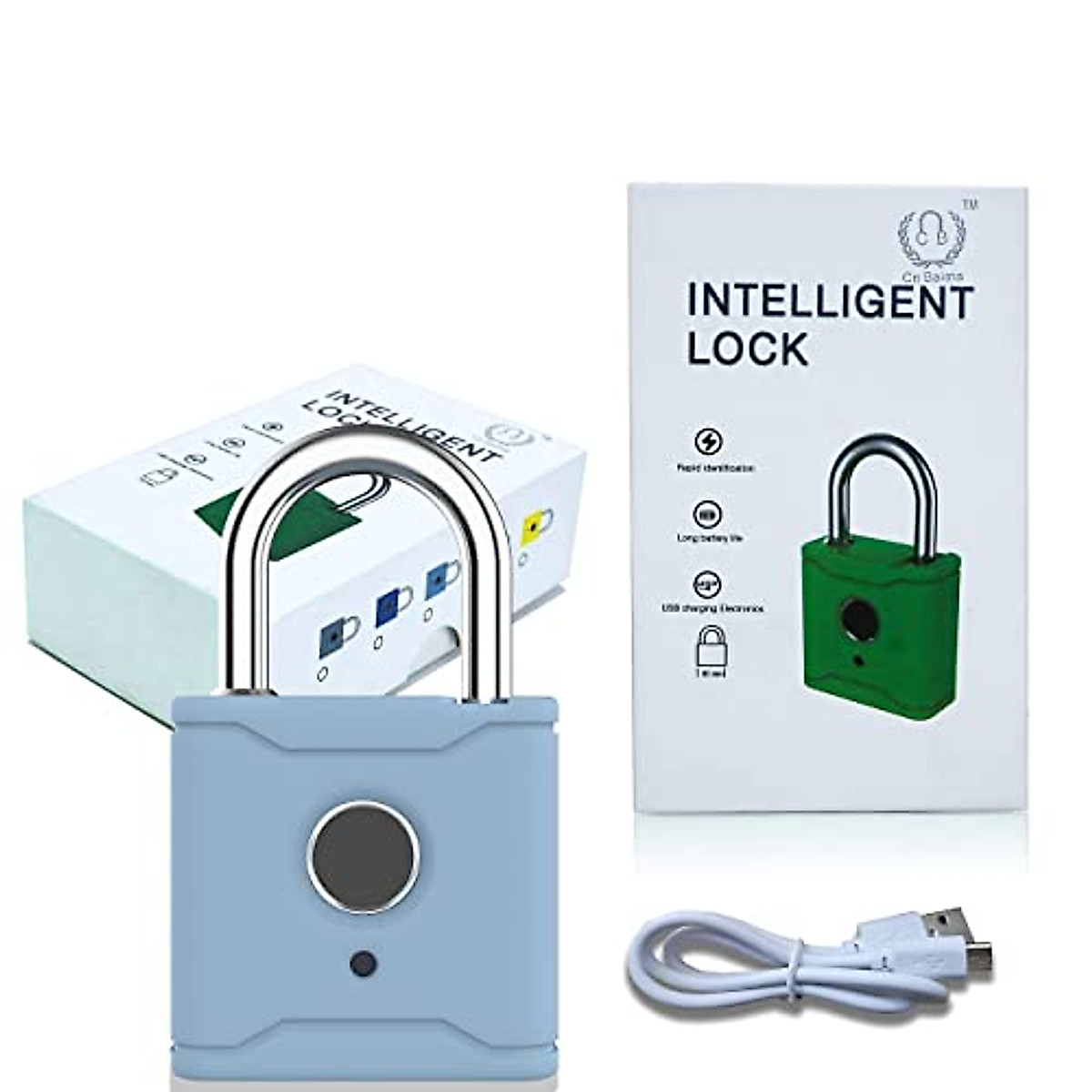 Fingerprint Padlock, Bluetooth Lock, Mobile APP, Smart Padlock, Water Resistant, USB Rechargeable,Suitable for Gym,Outdoor,Warehouse, Sports,Suitcase, Bike, School, Fence and Storage