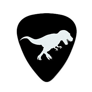 Dinosaur Tyrannosaurus Rex Black White Novelty Guitar Picks Medium Gauge - Set of 6
