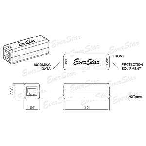 EverStar MI-300DG LAN Signal Noise Filter + 5" UTP Patch Cable for Healthcare (EN60601-1 Compliant) | Apple/Android TV, Hi-Res Audio Systems (RJ45) | Ethernet Galvanic Isolator | Dark Gray
