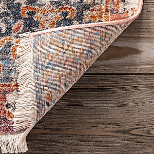 nuLOOM 2' x 6' Fringed Performance Indoor Area Rug, Power Loomed, Easy Clean, Durable, Non-Shed, Farley Rust