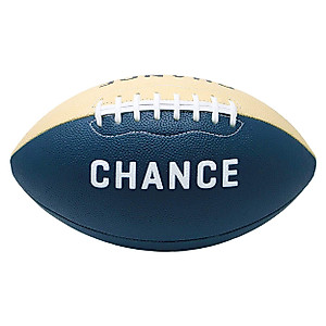 Chance Football - PRO Quality Composite Leather (Size 7 Kids & Youth Football, 9 Adult Football) (9 Official - 11" x 7" x 20.5", Sebastian - Beige & Navy Blue)