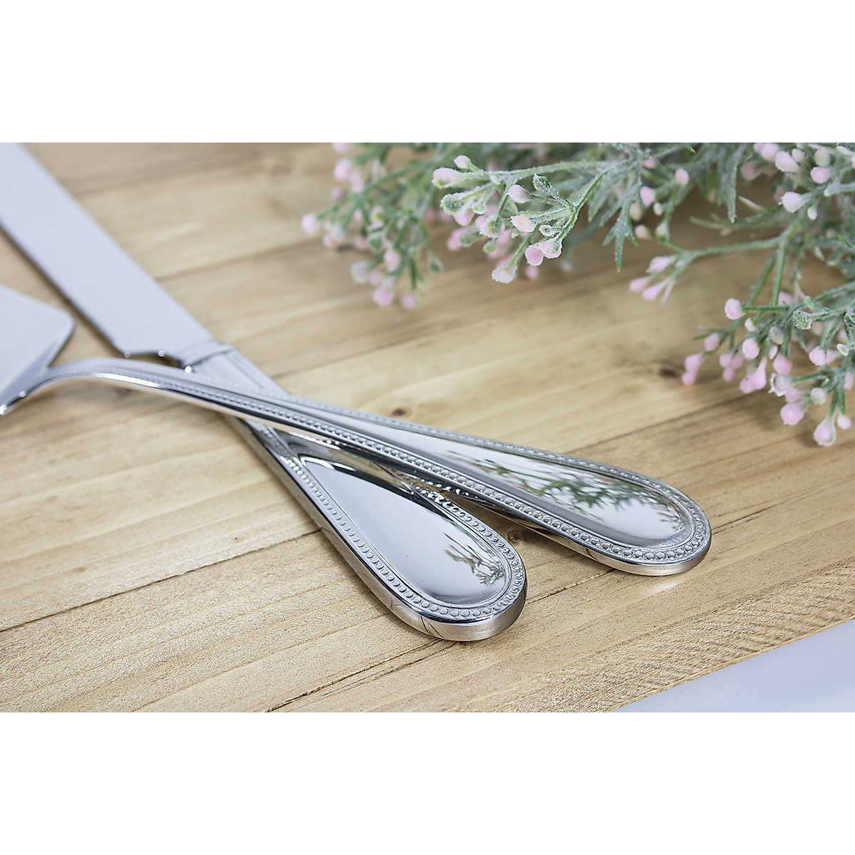 Reed and Barton Personalized Lyndon Silver Wedding Cake Knife and Server Set, Custom Engraved Wedding Cake Cutting Set, Accessories and Gifts for Bride and Groom