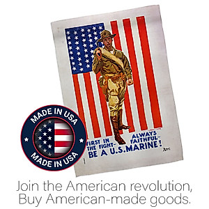 First in The Fight Garden Flag - Set Wall Hanger Armed Forces Marine Corps USMC Semper Fi United State American Military Veteran Retire - House Banner Small Yard Gift Double-Sided Made USA 13 X 18.5