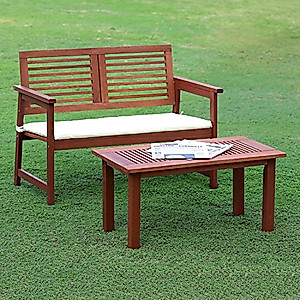 Furinno FG161167 Tioman Hardwood Outdoor Bench in Teak Oil, Natural