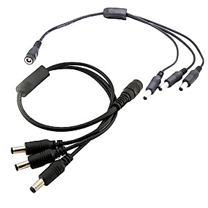 UpperFu 2pcs CCTV DC Power Splitter Cable 5.5mm x 2.5mm Female Jack to 3 Male 3 Ways Splitter Connector Cable 5.5mm x 2.5mm Adapter for LED Strip Surveillance Camera Security Camera