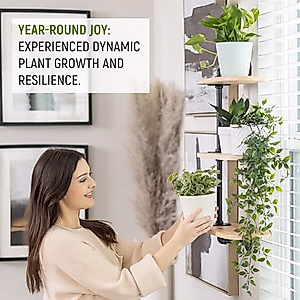 VEBAVO Rotating Window Plant Shelves for Optimal Light Exposure 16 inch, Wooden Window Shelf for Plants 3 Tier for Small Spaces, Stylish and Functional Indoor Plant Stand to Enhance Your Home Decor