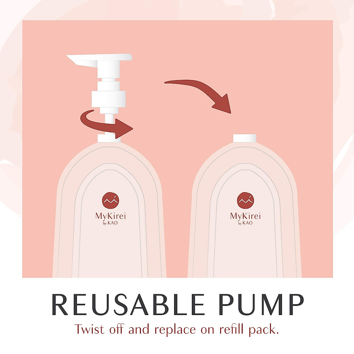 MyKirei Shampoo & Conditioner Set By Kao, Japanese Tsubaki & Rice Water for Hair, Sustainable Bottles, 10.1 Ounces Each