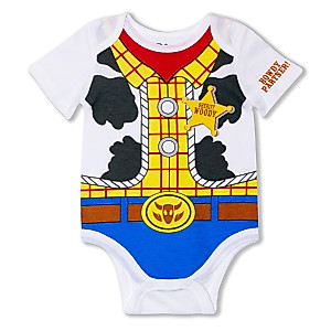Disney Toy Story Woody, Green Aliens & Buzz Baby Boys 3 Pack Bodysuit for Newborn and Infant