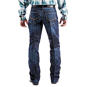 Cinch Men's Ian Slim Fit Jean, Dark Stonewash Zig zag, 29 x34