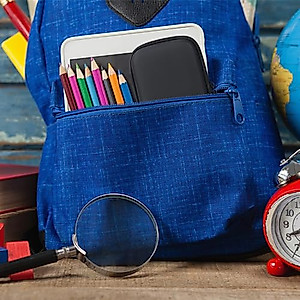 Premium Hard Shell Travel and Storage Case: Stylish and Protective Organizer for Earbuds, Earphones, Chargers, Cables, and Small Electronic Accessories - Black, with Accessory Pocket