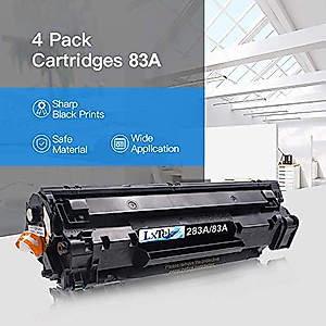 LxTek Compatible Toner Cartridge Replacement for HP 83A CF283A to Compatible with Laserjet Pro MFP M125nw M201dw M225dw M201n M125a M127fn M127fw, 4 Black