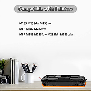 TOPRINT【with Chip 4 Packs 206X Compatible Toner Cartridges W2110X W2111X W2112X W2113X High Yield 3150Pages Black,2450Pages CMY for HP Color Laserjet M255dw M255nw M282nw M283fdw M283fdn M283cdw