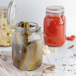 Galashield Glass Jars with Lids Food Storage Jars with Airtight Lids Leak Proof Glass Canisters Kitchen Jars [50 oz]