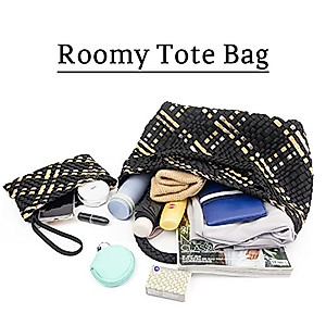 ORAD Women Tote Bag Large Neoprene Tote Bag Fashion Woven Bag Neoprene Tote Handbag Roomy Shoulder Bags for Beach, Gym, Travelling