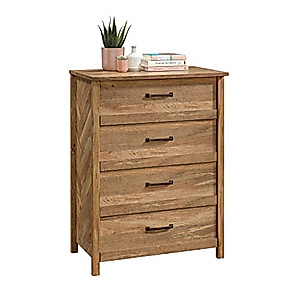Sauder Cannery Bridge 4-Drawer Chest, L: 31.26" x W: 17.56" x H: 41.5", Sindoori Mango finish