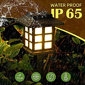 GIGALUMI Solar Outdoor Lights,12 Pack LED Solar Lights Outdoor Waterproof, Solar Walkway Lights Maintain 10 Hours of Lighting for Your Garden, Landscape, Path, Yard, Patio, Driveway
