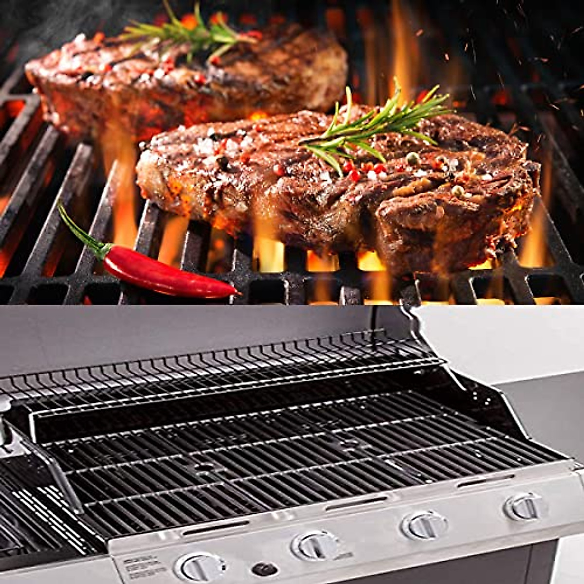 Grill Grates Replacement for Charbroil Advantage 463344015 463344116 Gas2coal 463340516 Cooking Grids for G460-0500-w1 463343015 463340516 463370516 G530-b700-w1 463672416 463344116