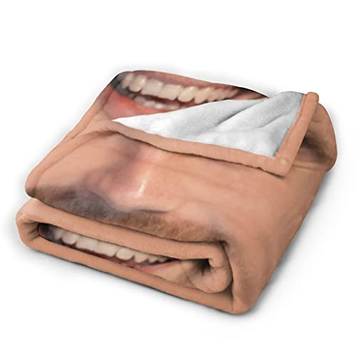 Custom Blanket with Funny Facial Features Personalized Flannel Blanket Customized Gifts for Dad, Mom, Family, Friends, Couples