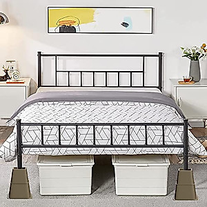 Lufia Bed Furniture Risers Heavy Duty, Elevation in Heights 8, 5 or 3 Inch, Adjustable Furniture Risers for Sofa, Table, Couch, Chair or Desk, Supports up to 1,300 lbs (Set of 4, Brown)