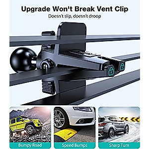 VICSEED Car Phone Holder Mount [All-Round Silicone Protection][Doesn't Slip&Drop] Air Vent Cell Phone Holder for Car Hands Free Easy Clamp Cradle in Vehicle Fit All iPhone Samsung Android Smartphone
