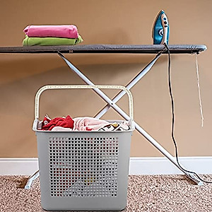 Morcte 4-Pack 35 L Plastic Laundry Hamper with Handles, Dirty Clothes Storage Basket, Gray