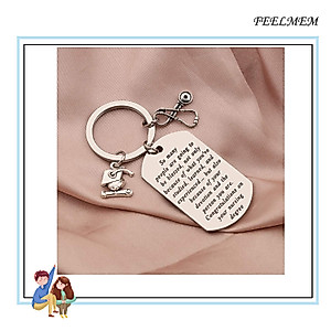 FEELMEM Nursing Degree Graduation Gift Nurse Graduation Keychain So Many People Are Going To Be Blessed Because of Your Devotion and Person You Are Nursing School Graduation Keyring (silver)