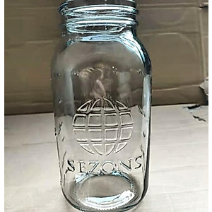 SEZONS 64 ounce (2 Liter) 2L Mason Jar wide mouth - 2 pack set