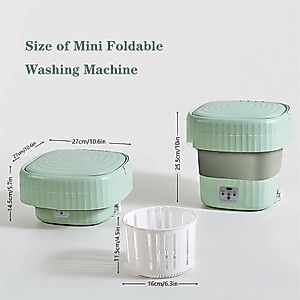 iVOLCONN Portable Washing Machine, Foldable Mini Washer Machine with Drainage Basket for Baby Clothes, Small Items, Underwear or Socks, Suitable for Apartment, Laundry, Camping or Travel (Green)