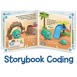 Learning Resources Coding Critters Rumble & Bumble - 23 Pieces, Ages 4+, Educational Learning Games, Screen-Free Early Coding Toy For Kids, Interactive STEM Coding Pet