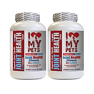 I LOVE MY PETS LLC Hip and Joint for Dogs Treats - Joint Health for Dogs - with Turmeric - MSM - Premium - Dog glucosamine tumeric - 60 Treats (1 Bottle)