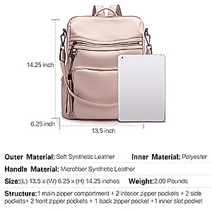 CLUCI Backpack Purse for Women Fashion Leather Designer Travel Large Ladies Convertible Shoulder Bags with Tassel Pink