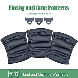 wegreeco Washable Male Dog Belly Band (Stylish Pattern)- Pack of 3 - Washable Male Dog Belly Wrap, Dog Diapers Male (Charcoal, Small)