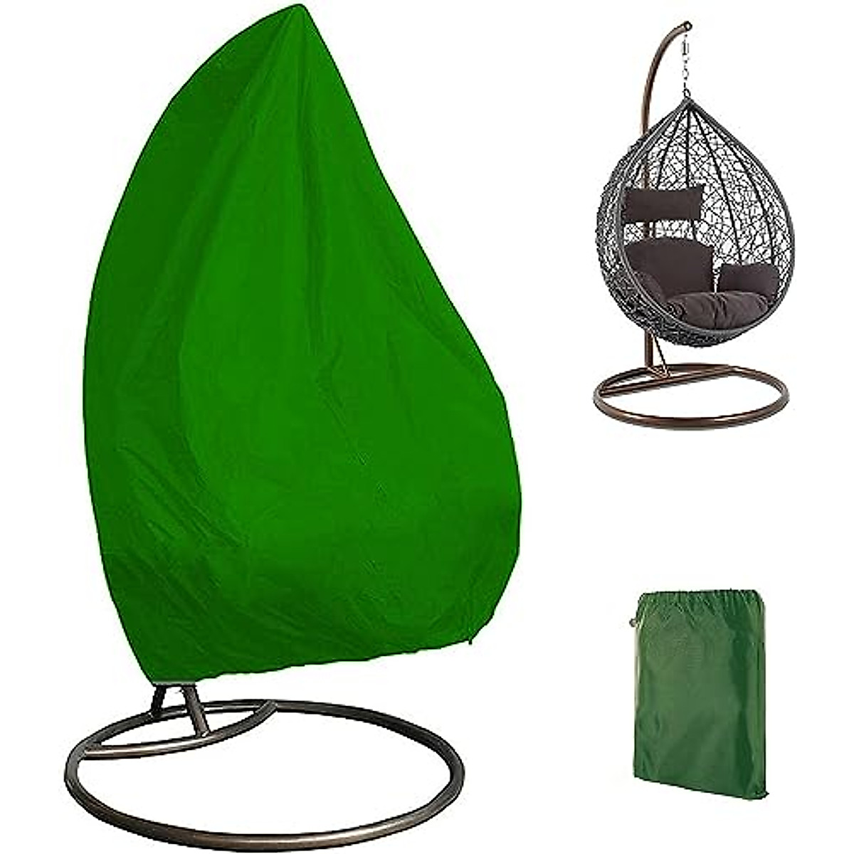 Patio Hanging Egg Chair Cover with Drawstring, Garden Swing Chair Covers 210D Oxford Waterproof Windproof Anti-UV Outdoor Furniture Protector