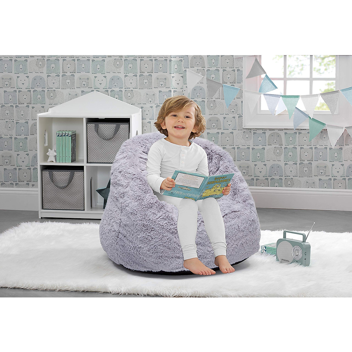 Delta Children Snuggle Foam Filled Chair, Toddler Size (for Kids Up to 6 Years Old), Grey