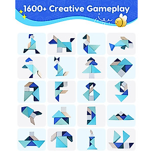 Heypappy Tangram Puzzles Kids Play Couch, 1600+DIY Toddler Modular Couch, 37"x37"x12" Foam Ball Pit, 8PCS Kids Sofa for Playroom Montessori Fort Building