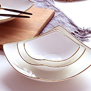 OUSIKA Plates 24.7 * 20.2 * 5.5cm Ceramic Square Dinner Plates, Dining Party Restaurant Serving Dish for Steak, Pizza, Salad, Pasta, Set of 4 Plate