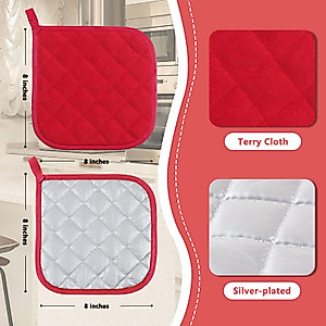 Joyhalo 4 Pack Pot Holders for Kitchen Heat Resistant Pot Holders Sets Oven Hot Pads Terry Cloth Pot Holders for Cooking Baking