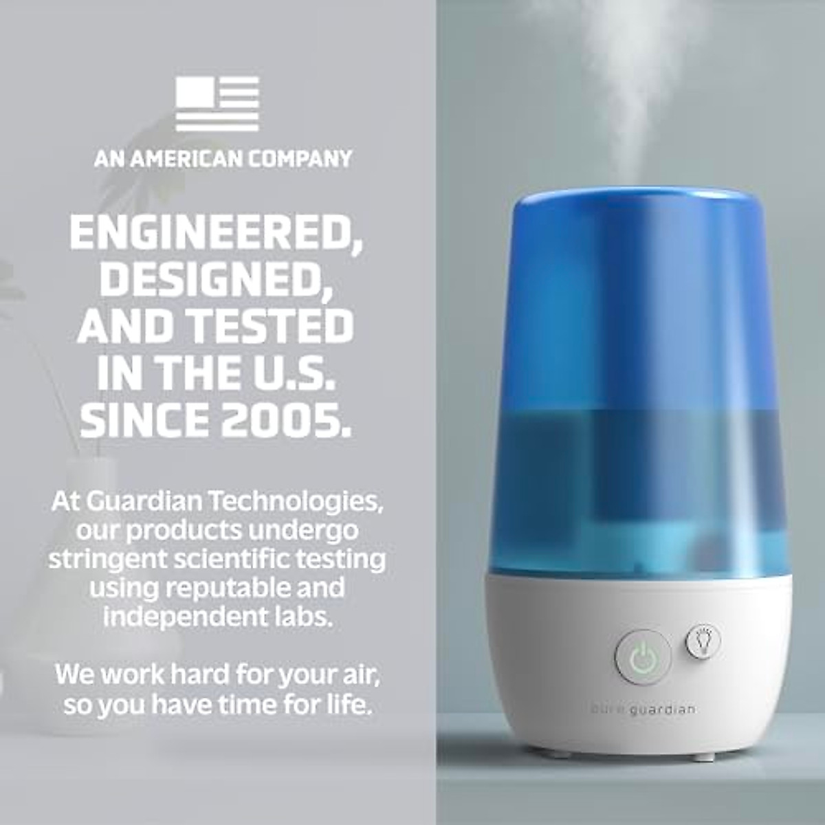PureGuardian H965AR Ultrasonic Cool Mist Humidifier, 70 Hrs. Run Time, 1 Gal. Tank Capacity, 320 Sq. Ft. Coverage, Small Rooms, Filter Free, Silver Clean Treated Tank, Includes Essential Oil Tray