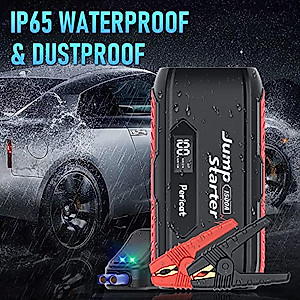 Jump Starter Pericat, 1500A Car Battery Jump Starter (7.0L Gas/5.5L Diesel), 12V Portable Car Jump Starter with LCD Display, Quick Charger Smart Jump Cables and LED Flashlight