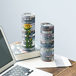 Macorner Gifts For Teenage Girl Daughter - Stainless Steel Sunflower Tumbler Skinny 20oz - Mothers Day Gifts for Daughter & Birthday, Christmas Gifts for Daughter from Mom