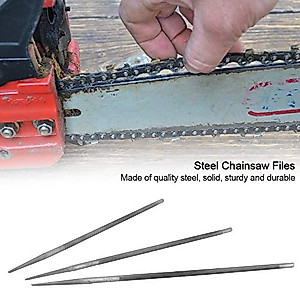 Zerodis Chainsaw Chain Sharpening File, 3Pcs 3/16" 4.8mm Round Bearing Steel Sharpening Chainsaw Files, Sharpener for Woodwork Garden Outdoor