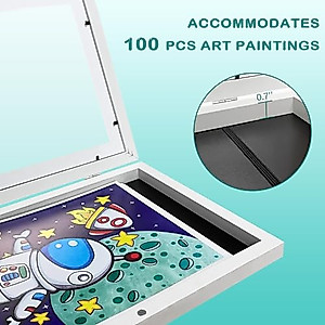 Rexllon Kids Art Frames, 8.5x11 or A4 Front Opening Kids Artwork Frames Changeable, Artwork Display Storage Frame for Wall, With Mat and HD Glass, For Kids Artwork,Photos,Crafts,Drawing(White,1 Pack)