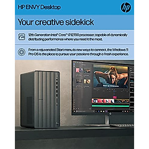 HP ENVY Desktop Computer, Intel Core i7-10700, 16 GB RAM, 1 TB Hard Drive & 512 GB SSD Storage, Windows 10 Pro (TE01-1254, 2020 Model)